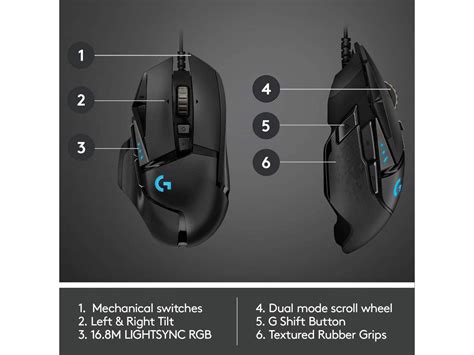 Logitech G502 Hero High Performance Wired Gaming Mouse Hero 25k Sensor 25 600 Dpi Rgb