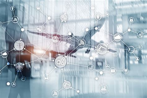 기술 산업 비즈니스 프로세스 워크플로우 조직 가상 화면에 구조 Iot 스마트 산업 개념 혼합 미디어 다이어그램 기어 기계 부분에 대한 스톡 사진 및 기타 이미지 Istock