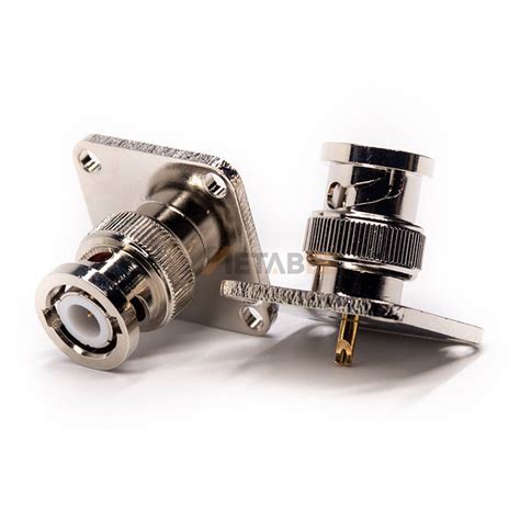 Bnc Male 4 Hole Flange Panel Mount Connector For Cable Metabeeai