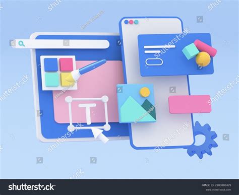 3d Web Development Application Design Process Stock Illustration 2283880479 Shutterstock