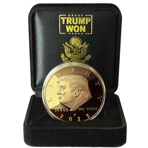 Donald J Trump Won 2025 Gold Coin In Velvet Display Case