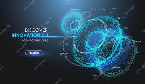 Premium Vector Blue Radar Screen Hud Hi Tech Futuristic Display