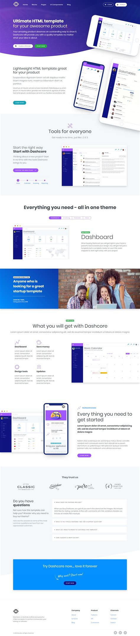 dashcore saas and software bootstrap 5 html template website template html website templates
