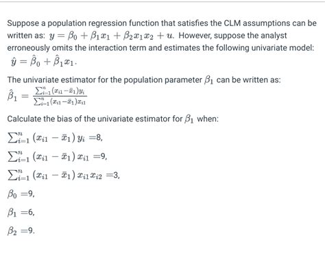 Solved Suppose A Population Regression Function That Chegg Com