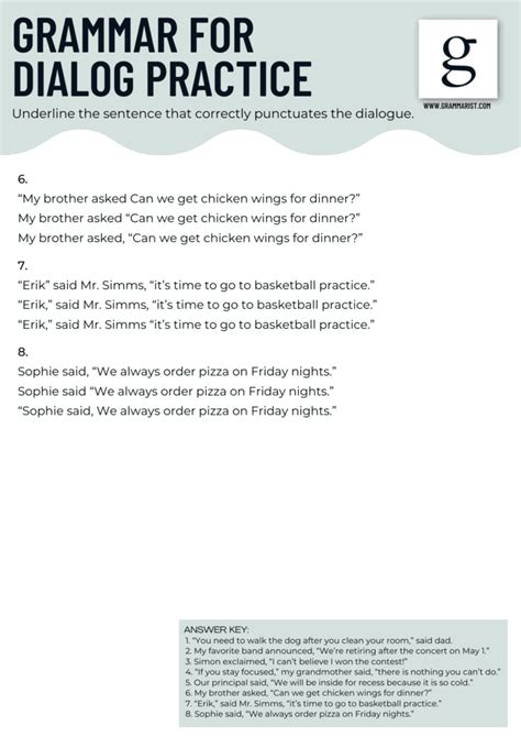 How To Punctuate Dialogue Rules And Examples Worksheet Grammar