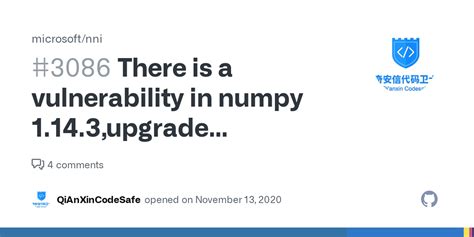 There Is A Vulnerability In Numpy 1143upgrade Recommended · Issue
