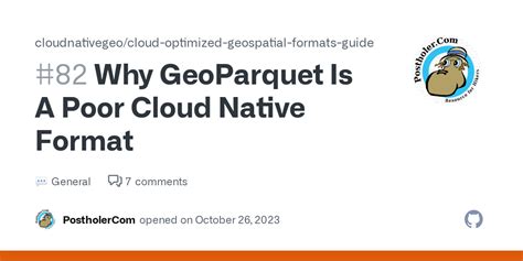 Why Geoparquet Is A Poor Cloud Native Format · Cloudnativegeo Cloud Optimized Geospatial Formats