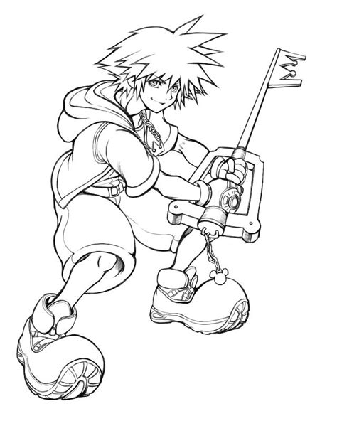 Sora From Kingdom Hearts Coloring Pages At Carter Evans Blog