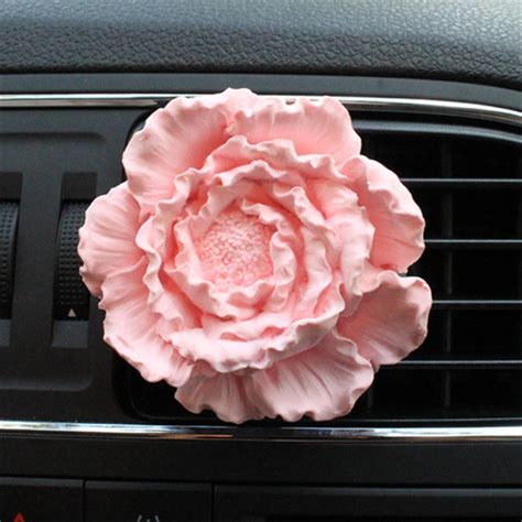 Pink Flower Car Accessories Decor Vent Clip Interior Accessory T