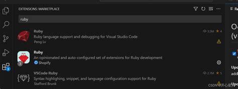 Ruby安装vscode、rubyminevscode Ruby插件 Csdn博客