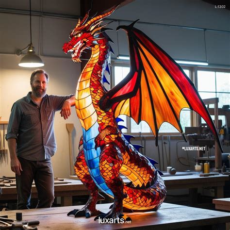 Dragon Shaped Stained Glass Lamps Unique Handcrafted Glass Art For