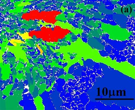 A And C Shows Ebsd Results Of Grain Orientation Spread Gos Map Of