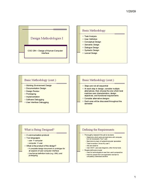 Basic Design Methodology Of Human Computer Interface Csci 264 Docsity