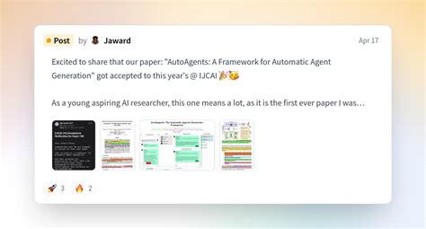 Jaward On Hugging Face Excited To Share That Our Paper AutoAgents A Framework For
