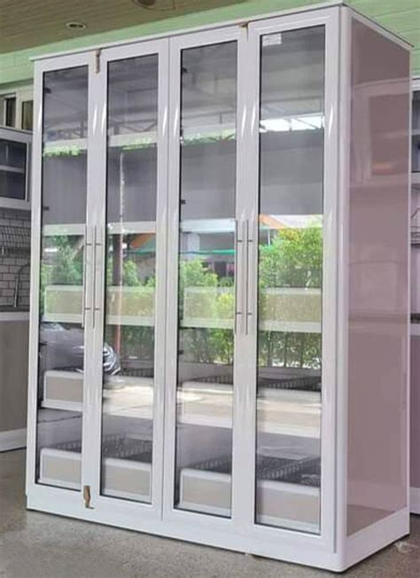 ตู้เก็บชาม 120 ซม ดีไซน์หรูหรา สไตล์ยุโรป 4 บานเปิด ตะแกรงคว่ำจาน 12 จุดกันน้ำกันปลวกได้ 100