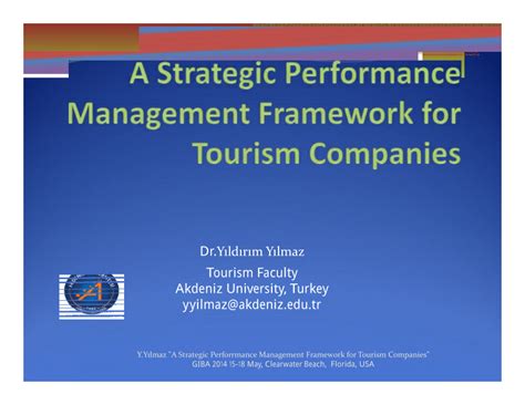 Pdf A Strategic Performance Management Framework For Tourism Companies
