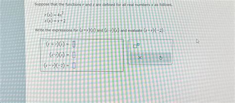 Solved Suppose That The Functions R And S Are Defined For