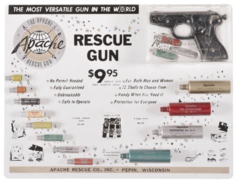 Apache Rescue Gun With Display Board And Case Rock Island Auction