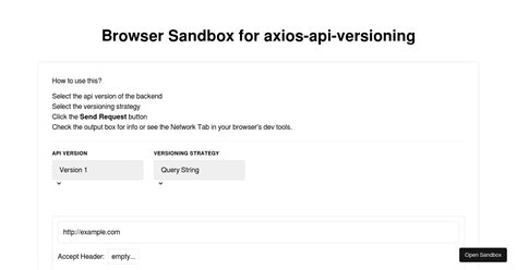 Axios Api Versioning Browser Demo Codesandbox