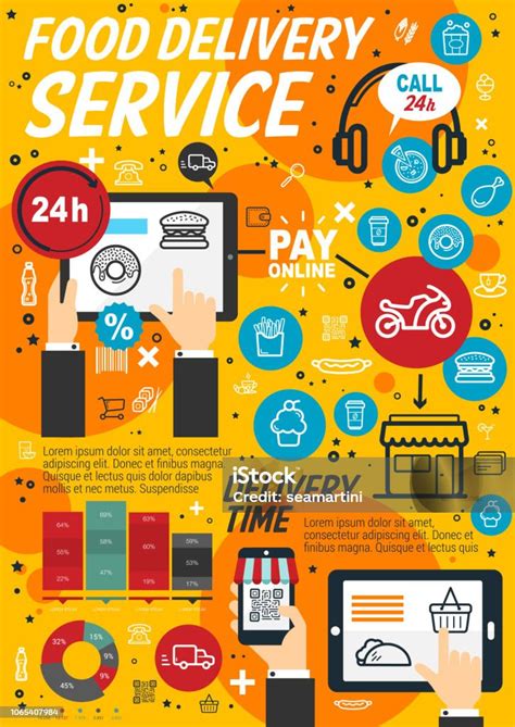 패스트 푸드 배달 서비스 선형 벡터 건강에 좋지 않은 음식에 대한 스톡 벡터 아트 및 기타 이미지 건강에 좋지 않은 음식 고객 구매 Istock