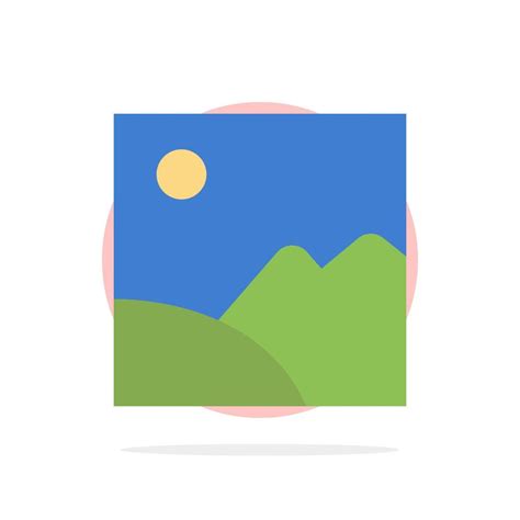Image Gallery Picture Sun Abstract Circle Background Flat Color Icon