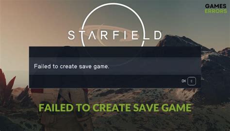 Starfield Failed To Create Save Game Fixed