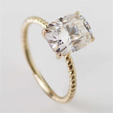 White Sapphire Engagement Ring Vintage 14k Goldwhite Sapphire Diamond