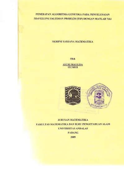 penerapan algoritma genetika pada penyelesaian travelling salesman