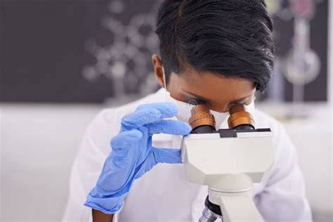 Woman Microscope And Scientist In Laboratory For Medical Research Experiment And Innovation