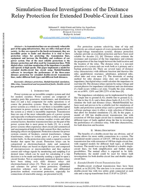 Simulation Based Investigations Of The Distance Relay Protection For