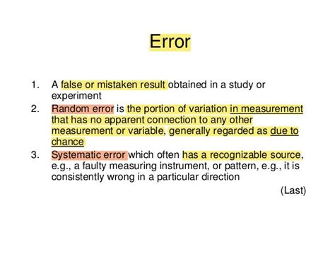 Sources Of Bias And Error