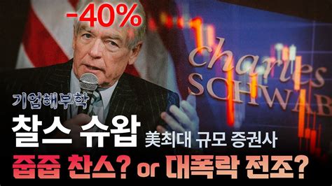 기업해부학 주가 대폭락 찰스 슈왑 실리콘밸리뱅크 20 저가매수 찬스 1부 Youtube