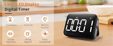 Vocoo Magnetic Kitchen Timer For Cooking With Count Up Countdown Digital Timer