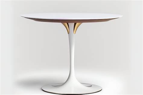 Premium Ai Image White Circular Table Front View Isolated On White Premium Ai Image White Circular Table Front View Isolated On White