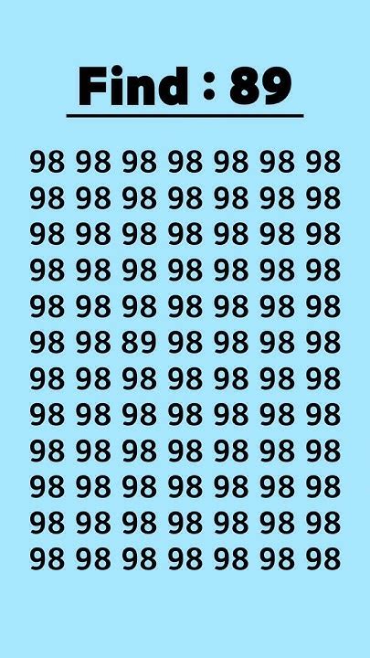 숫자 89을 찾아보세요 두뇌운동 두뇌훈련 치매예방 치매예방퀴즈 숫자찾기 숫자퀴즈 집중력향상 관찰력테스트 Shorts Quiz Youtube