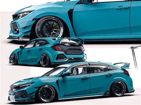 Turquoise Honda Civic Type R Shows Tranquility Works Best With Digital