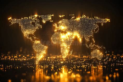 A Vibrant World Map Emerges From Glowing Binary Code Showcasing