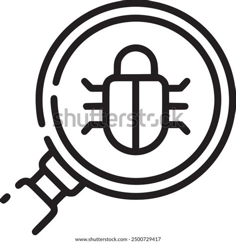 Magnifying Glass Bug Representing Search Debugging Stock Vector Royalty Free 2500729417