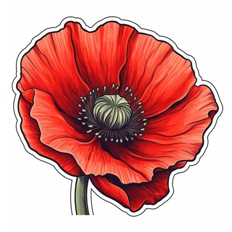Premium Photo There Is A Red Flower With A Green Stem On A White