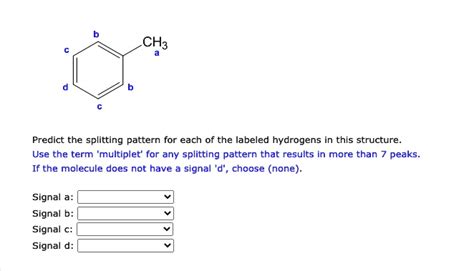Solved Predict The Splitting Pattern For Each Of The Labeled Hydrogens