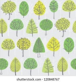 Seamless Tree Pattern Background Vector Stock Vector Royalty Free Shutterstock