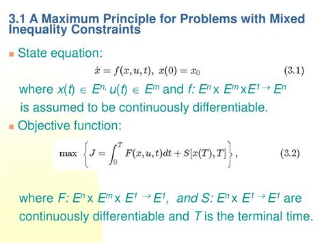 Ppt Chapter 3 The Maximum Principle Mixed Inequality Constraints Powerpoint Presentation Id