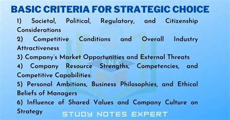 Complete Guide Of Strategic Choice