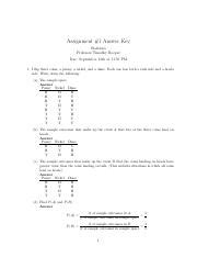 PS1 Fall18 AnswerKey Pdf Assignment 1 Answer Key Statistics Professor Timothy Roeper Due