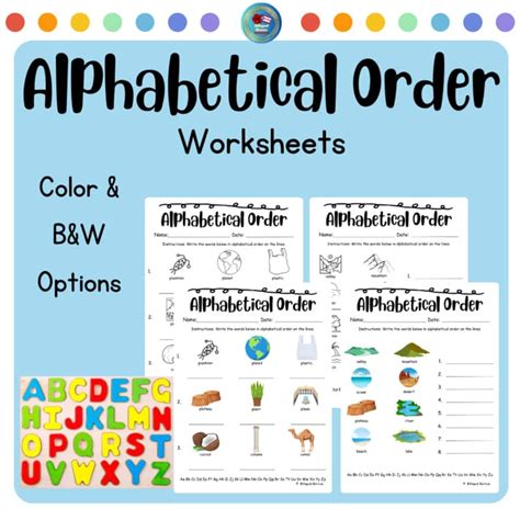 2 6 Alphabetical Order Abc Order Practice 3 Rules Worksheets Tpt
