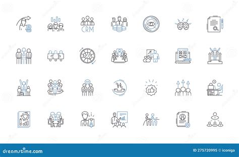 Customer Satisfaction Line Icons Collection Feedback Loyalty Appreciation Gratification