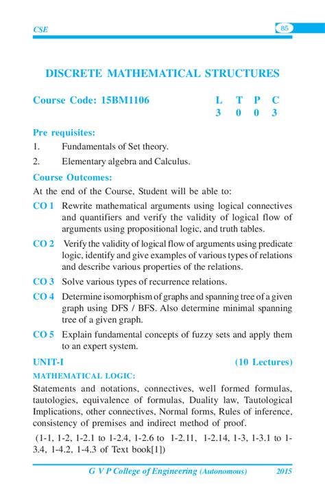 discrete mathematical structures exams discrete structures and graph