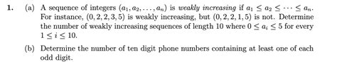 Solved A A Sequence Of Integers A1a2an Is Weakly