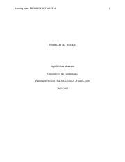 Problem Set Week Docx Running Head PROBLEM SET WEEK PROBLEM SET WEEK Gopi Krishna