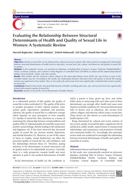 Pdf Evaluating The Relationship Between Structural Determinants Of
